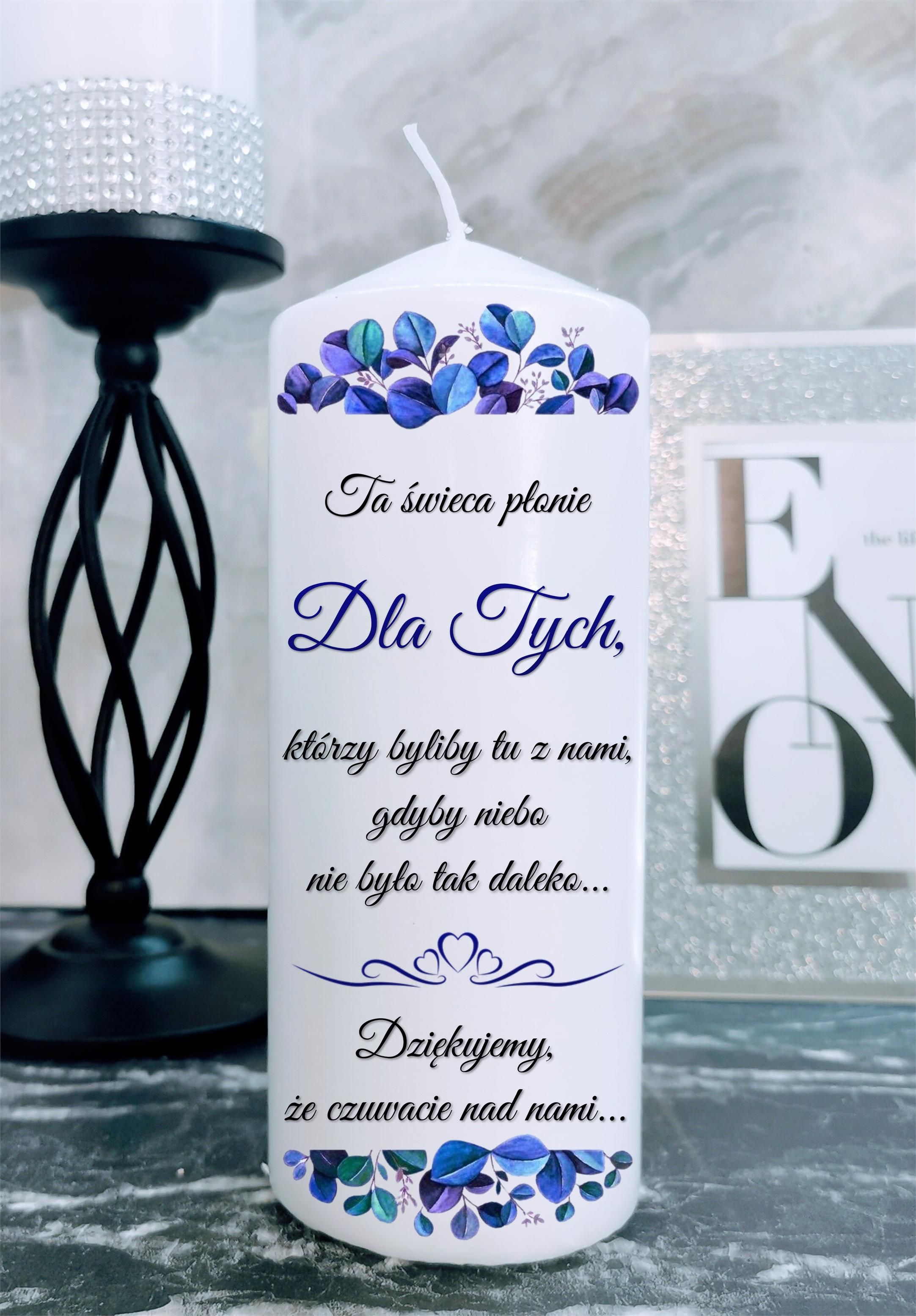 Świece Glamour Świeca Z Napisem Ta Świeca Płonie Dla Tych (6013 ...