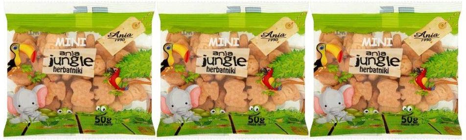 Herbata Zestaw 3 x Herbatniki Mini Jungle Bez Cukru 50 g - Ania - Ceny ...