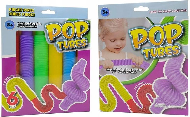 Rurki Sensoryczne Pop Tube Zesta Duże6Szt+Małe6Szt (Zestaw6+6_Pudełko ...