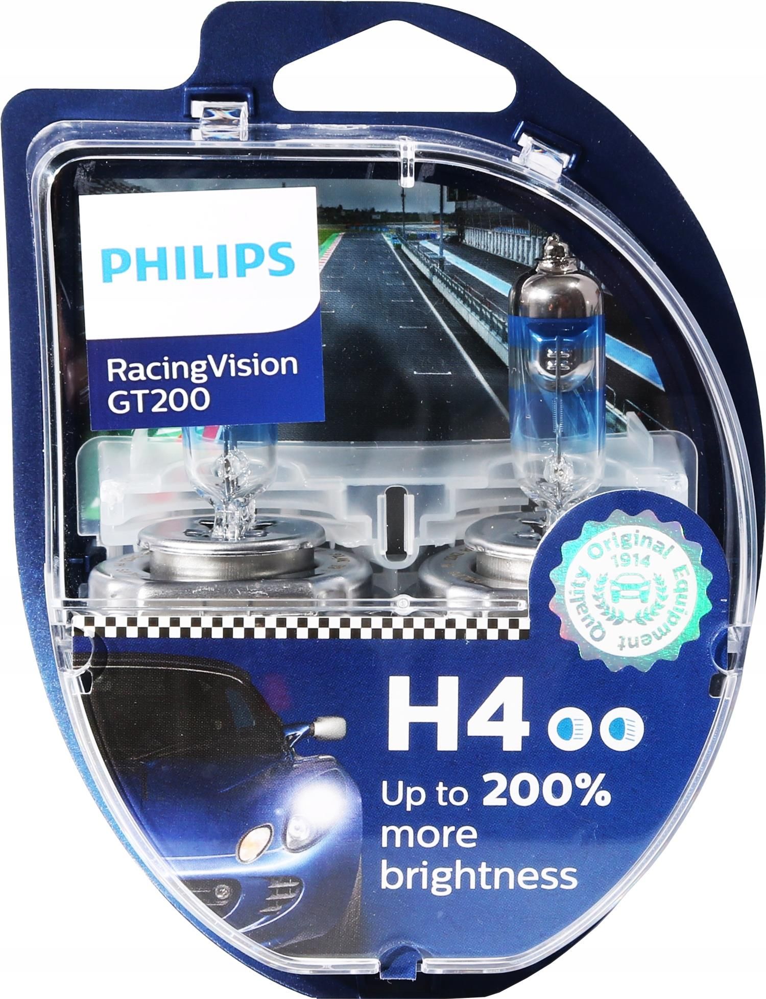 Żarowka samochodowa Philips Żarówki H4 Racingvision Gt200 Plus 200% ...