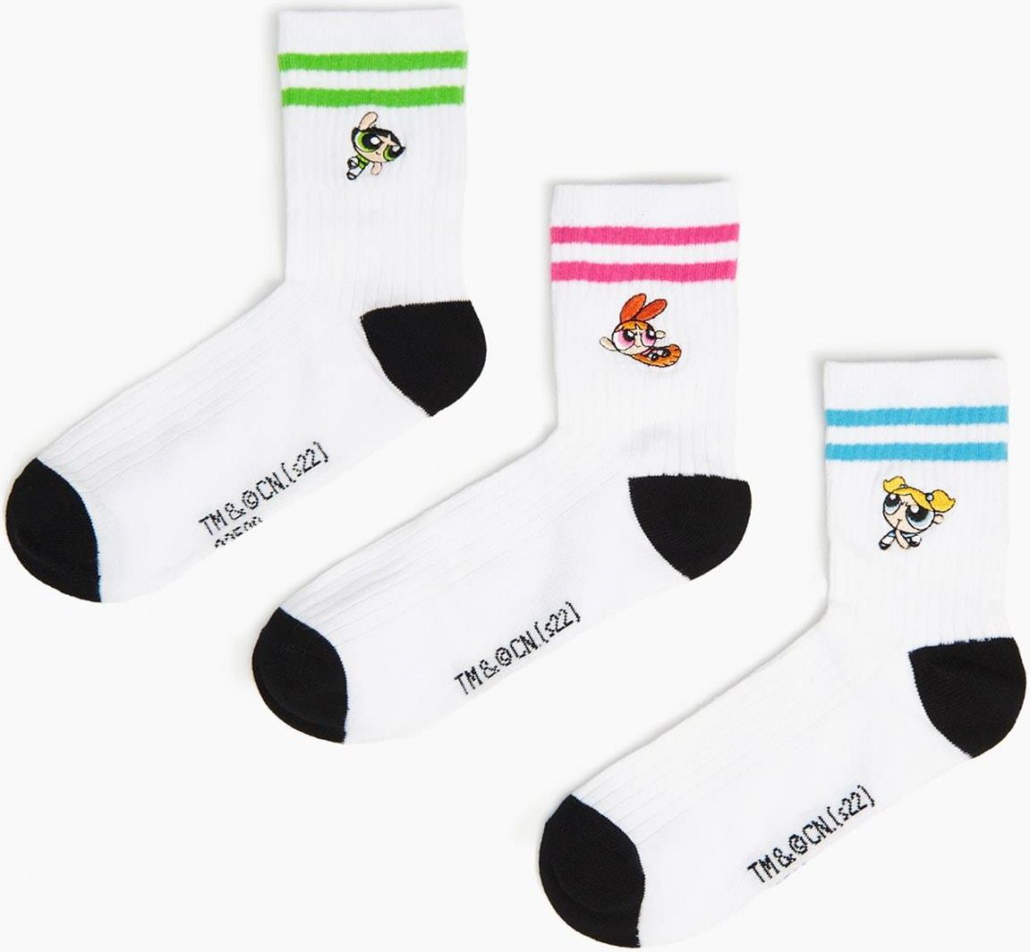 Cropp - 3 pack skarpet w prążki Atomówki - Biały - Ceny i opinie - Ceneo.pl