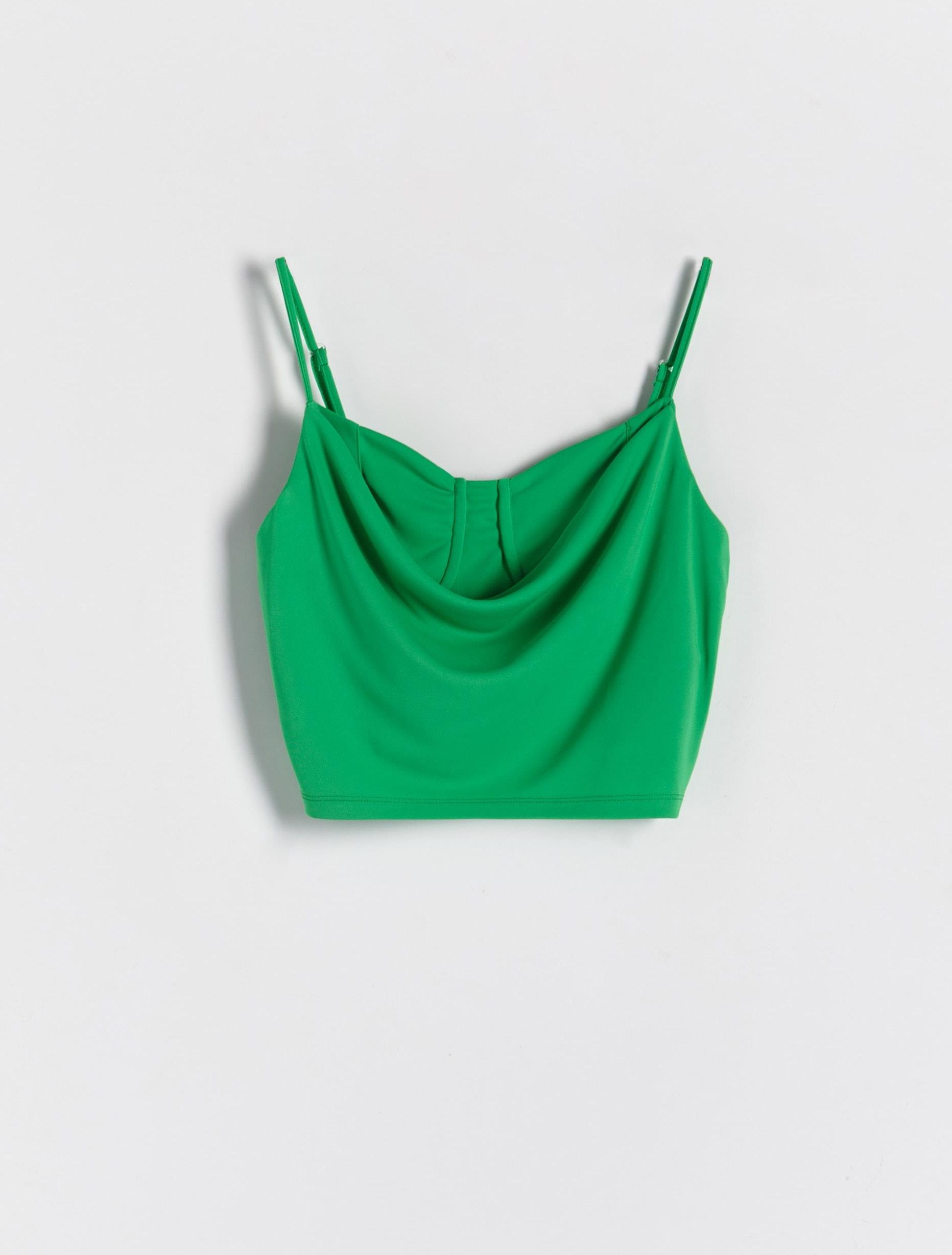 Reserved - Crop top na ramiączkach - Zielony - Ceny i opinie - Ceneo.pl