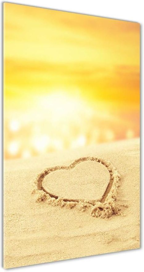 WALLMURALIA.PL FOTO OBRAZ ZDJĘCIE NA SZKLE PIONOWY SERCE NA PLAŻY ...