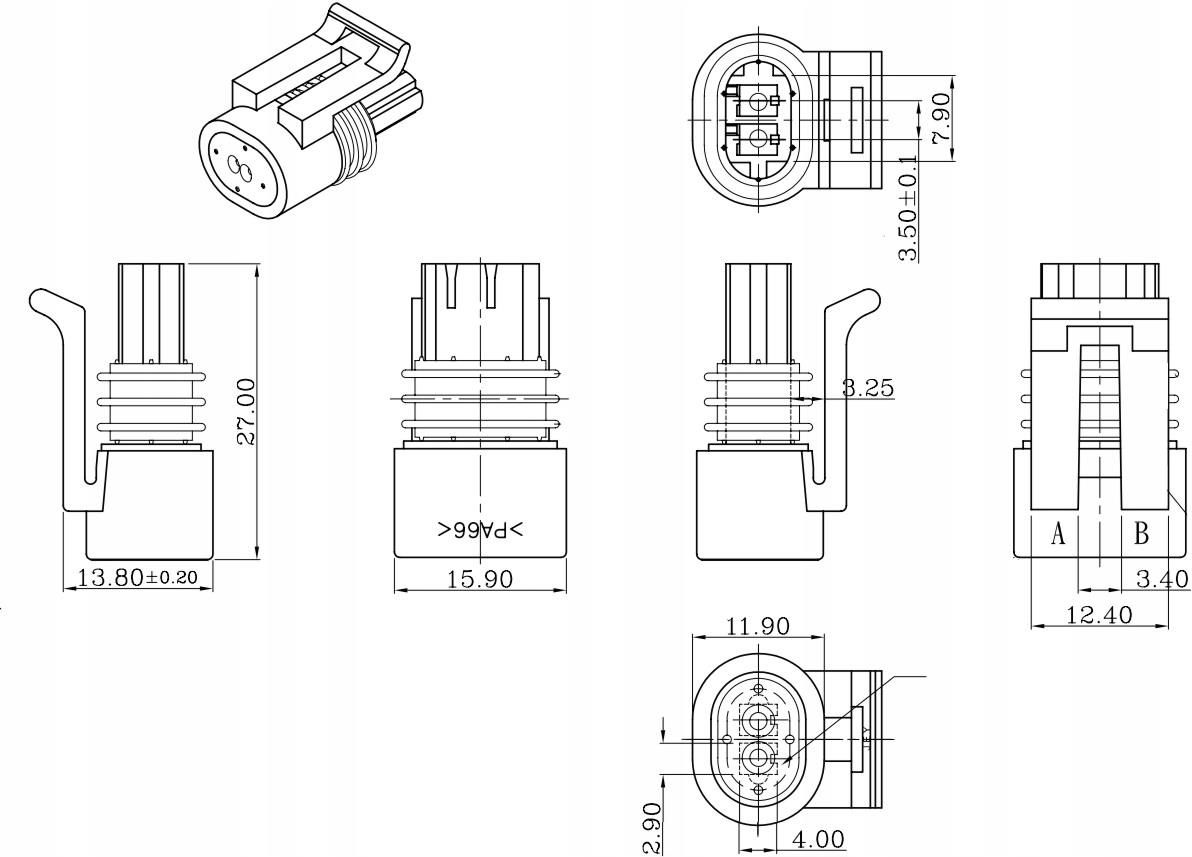 WTYCZKA DELPHI METRI-PACK 150.2 (ZESTAW Z PINAMI) 12162193/SHP02FB/ZEST ...