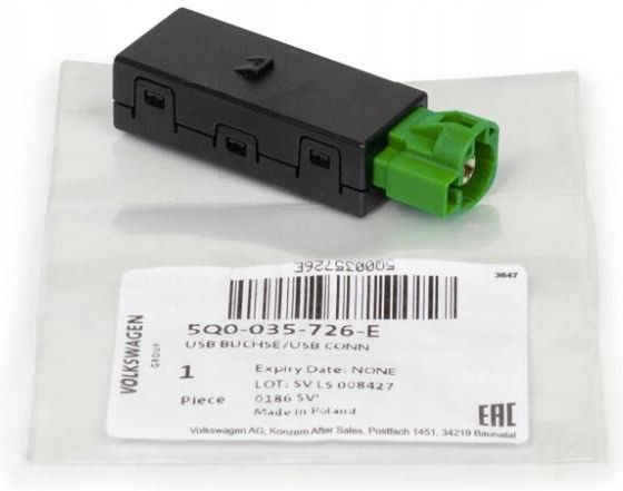 Wyposażenie elektryczne Skoda Oe Gniazdo Port Usb 5Q0035726E Oryginał ...