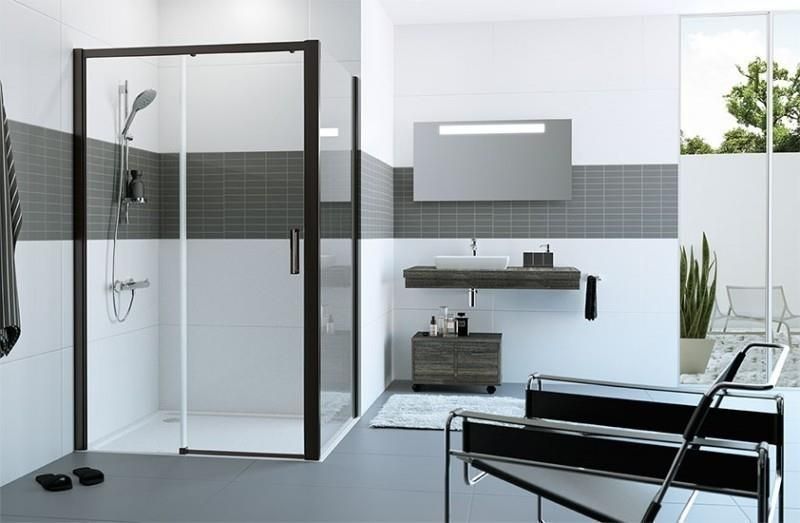 Drzwi prysznicowe Huppe Classics 2 Easyentry Black Edition Lewe 170Cm ...