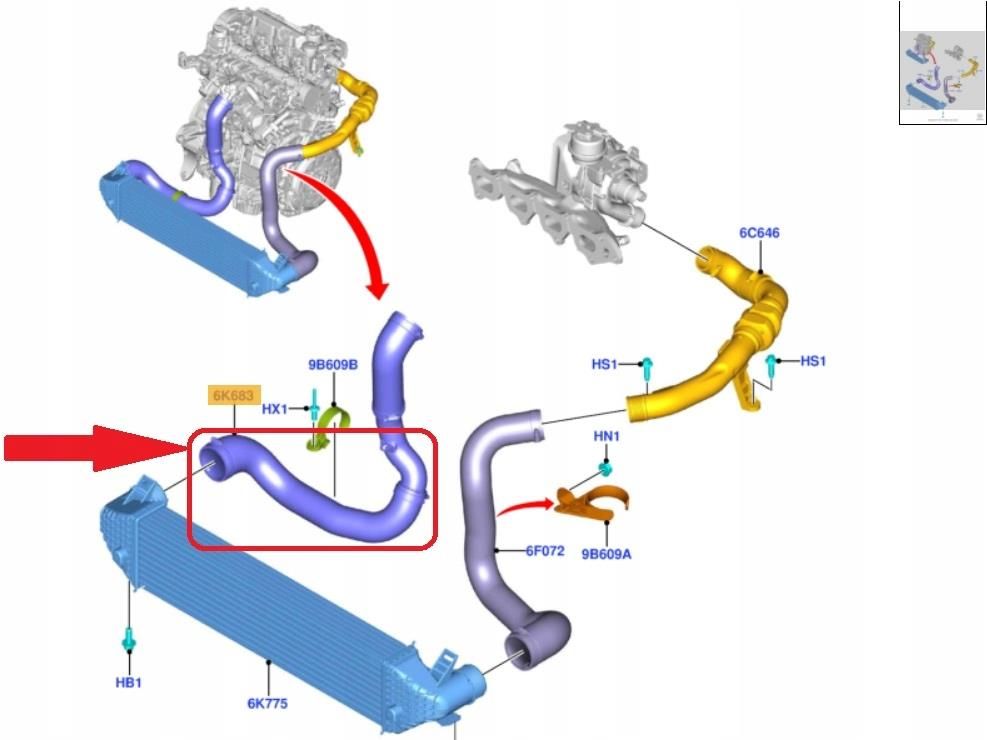 RURA TURBO FORD KUGA C-MAX 2.0 TDCI FV41-6K683-AD 2506700008196 ...