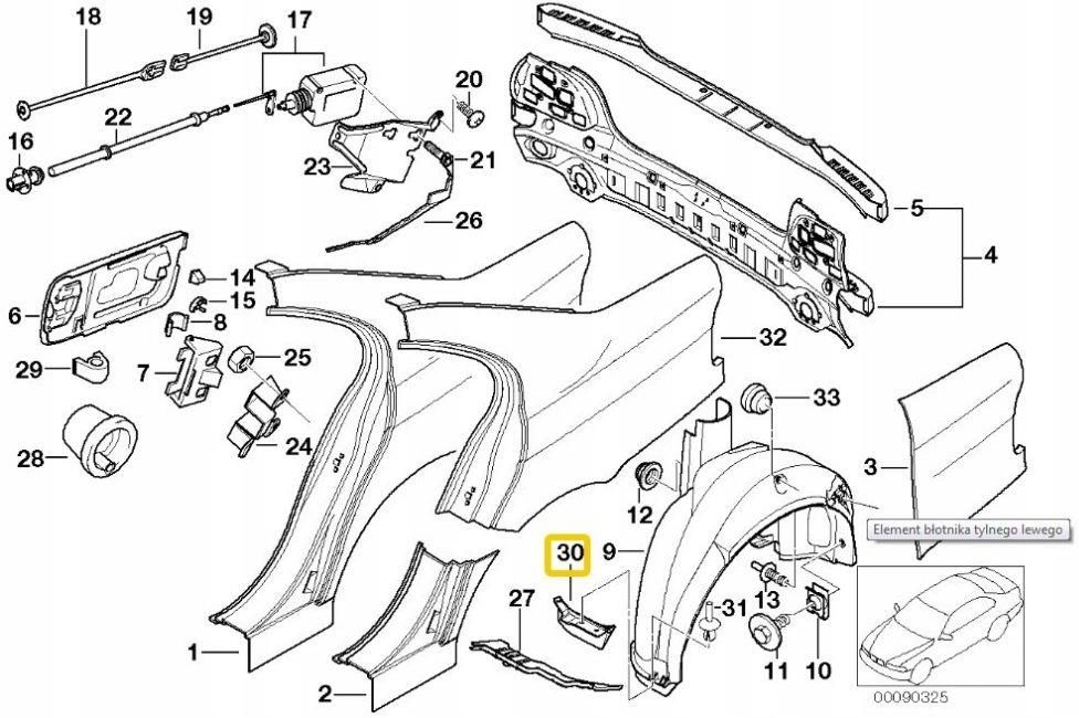 Nadkole Bmw Oe Bmw E39 Uszczelka Chlapacz Nadkola Tył Oryginał P ...