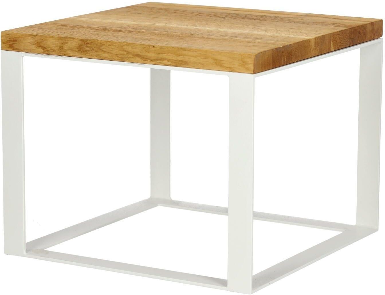 Stolik Square 45X45 Biały Płasko 40 Mm Blat Olejowany Dąb Szczotkowany ...