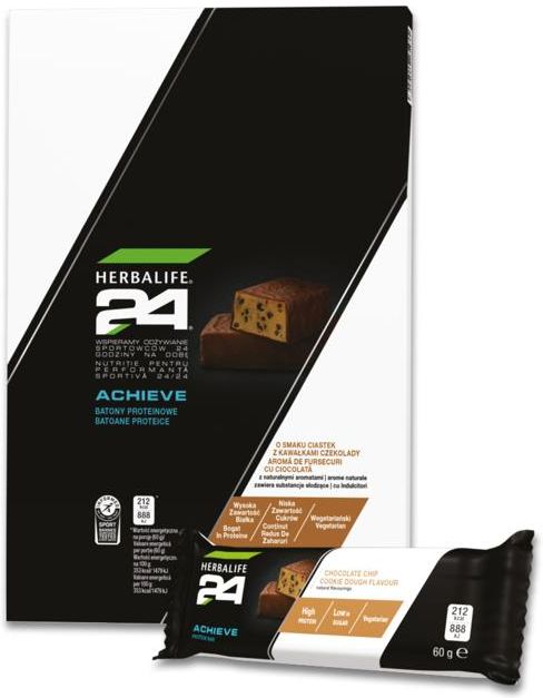 Herbalife H24 Achieve Batony Proteinowe 6X60G Ciastka Z Kawałkami ...