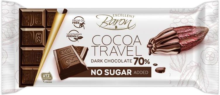 Baron Cocoa Travel Czekolada Ciemna Bez Dodatku Cukru 22X90G - Ceny i ...