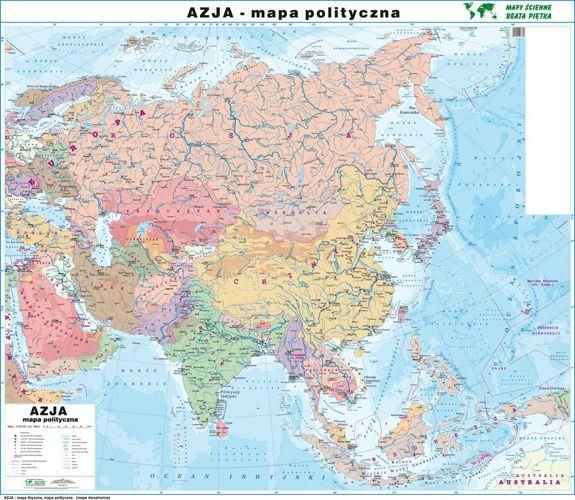 Mapa ścienna 183879 Azja. Mapa Ścienna Dwustronna Fizyczna / Polityczna ...