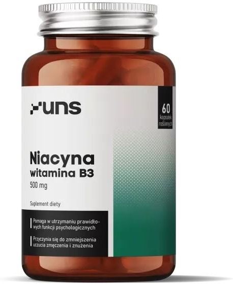 Uns Witamina B3 Niacyna 500Mg 60kaps. - Opinie i ceny na Ceneo.pl