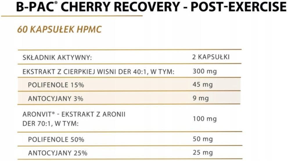 Aronpharma B Pac Cherry Recovery 60kaps. - Opinie i ceny na Ceneo.pl