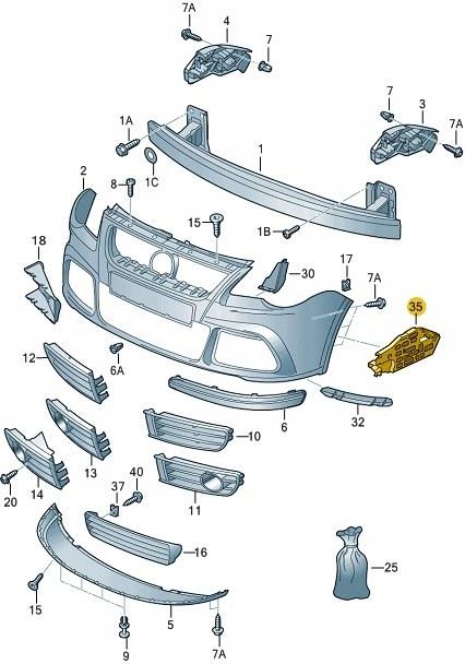Volkswagen Oe Ślizg Prowadnica Zderzaka Vw Polo 9N3 Przód Prawa ...