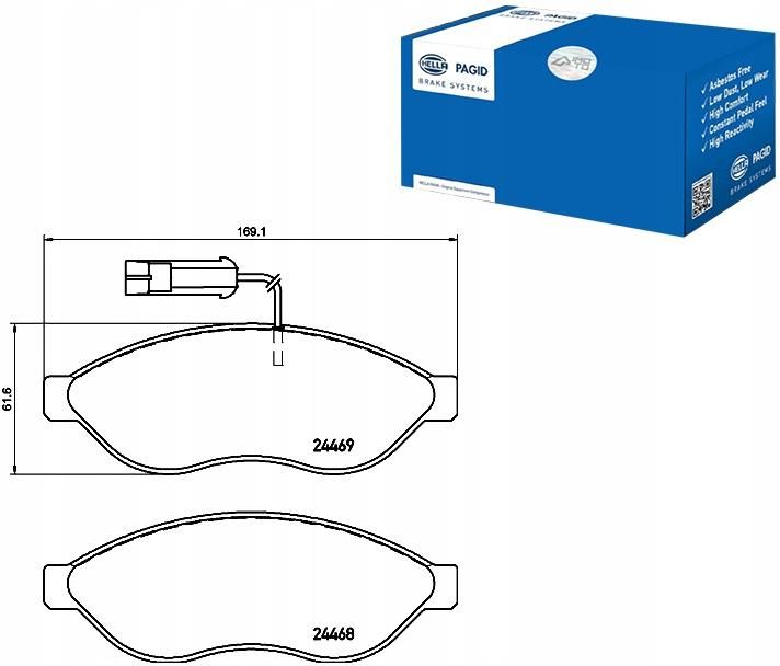 Klocki hamulcowe Pagid Hella Klocki Hamulcowe 1612433980 425358 425 HLP ...