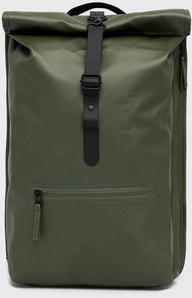 Rains plecak 13160 Rolltop Rucksack kolor zielony duży gładki - Ceny i ...
