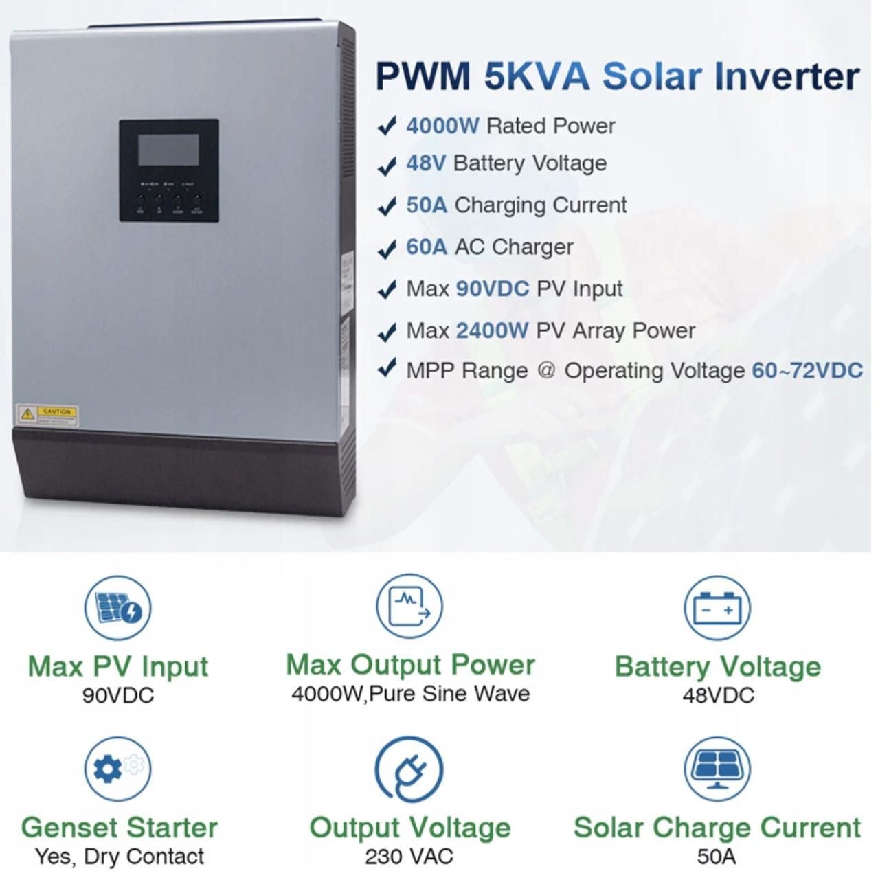 Inwerter 5Kva 4000W/ 2400 Pv Off Grid Parallel 5552 - Opinie i ceny na Ceneo.pl