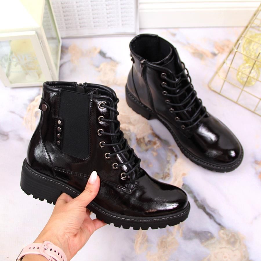 Botki damskie ocieplane czarne lakierowane Vinceza - Ceny i opinie - Ceneo.pl