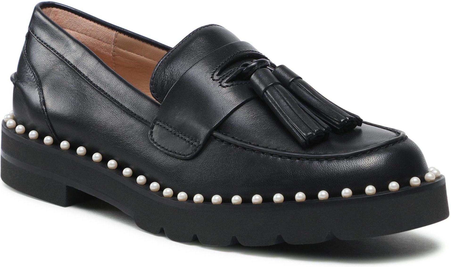 Półbuty STUART WEITZMAN - Mila Lift Pearl Loaf S5845 Blk - Ceny i ...