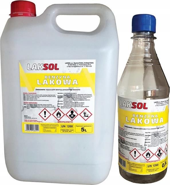 Laksol Benzyna Lakowa Rozcieńczalnik Lakowy 1L DO FARB I LAKIERÓW 0,5L ...
