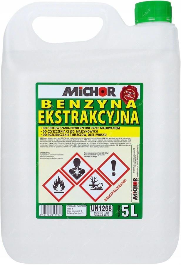 Michor Benzyna Ekstrakcyjna Rozpuszczalnik Odtłuszcza 5L AGR-3814/5L ...