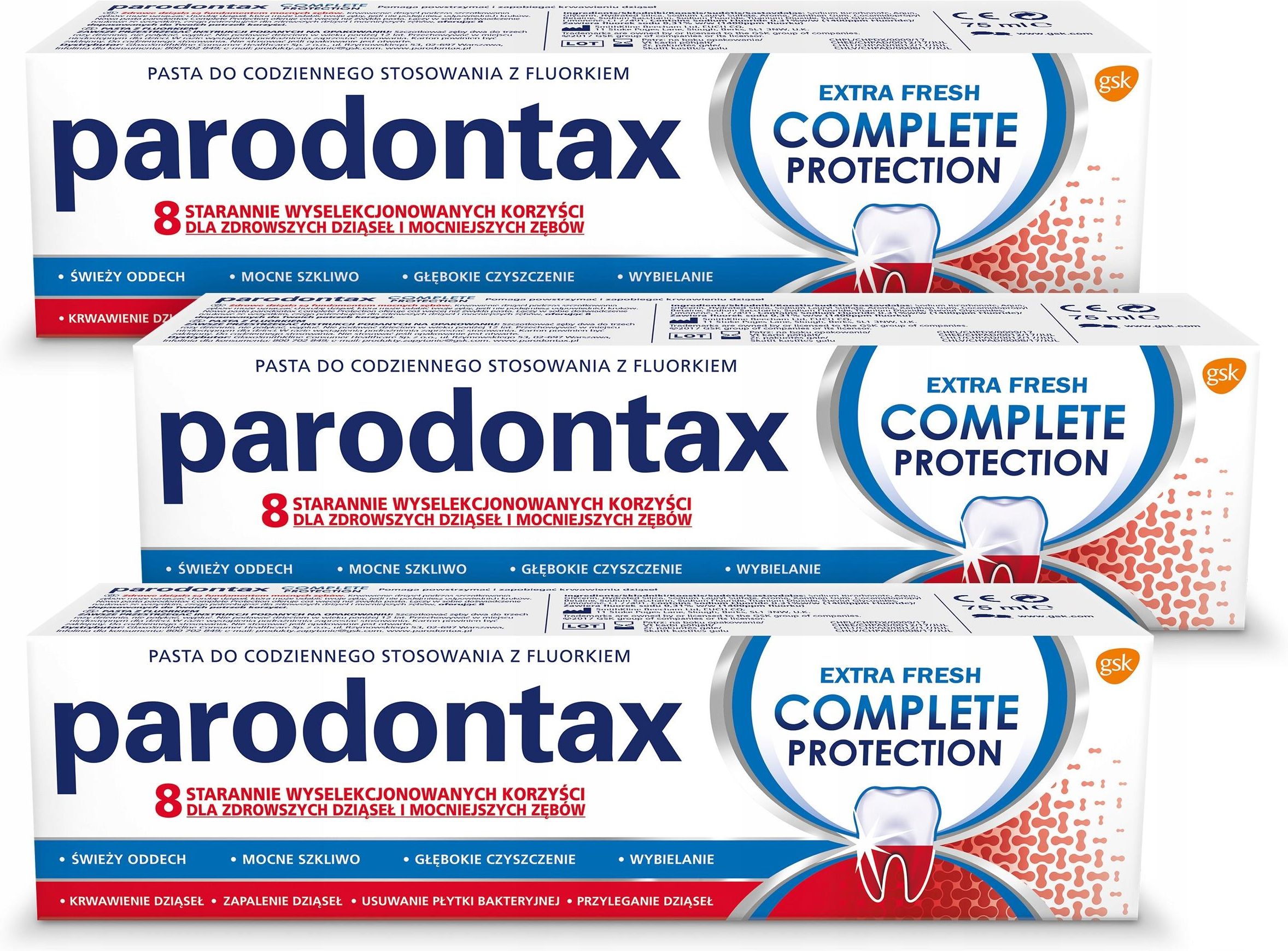 Parodontax Complete Protection Extra Fresh 3x75ml - Opinie i ceny na ...