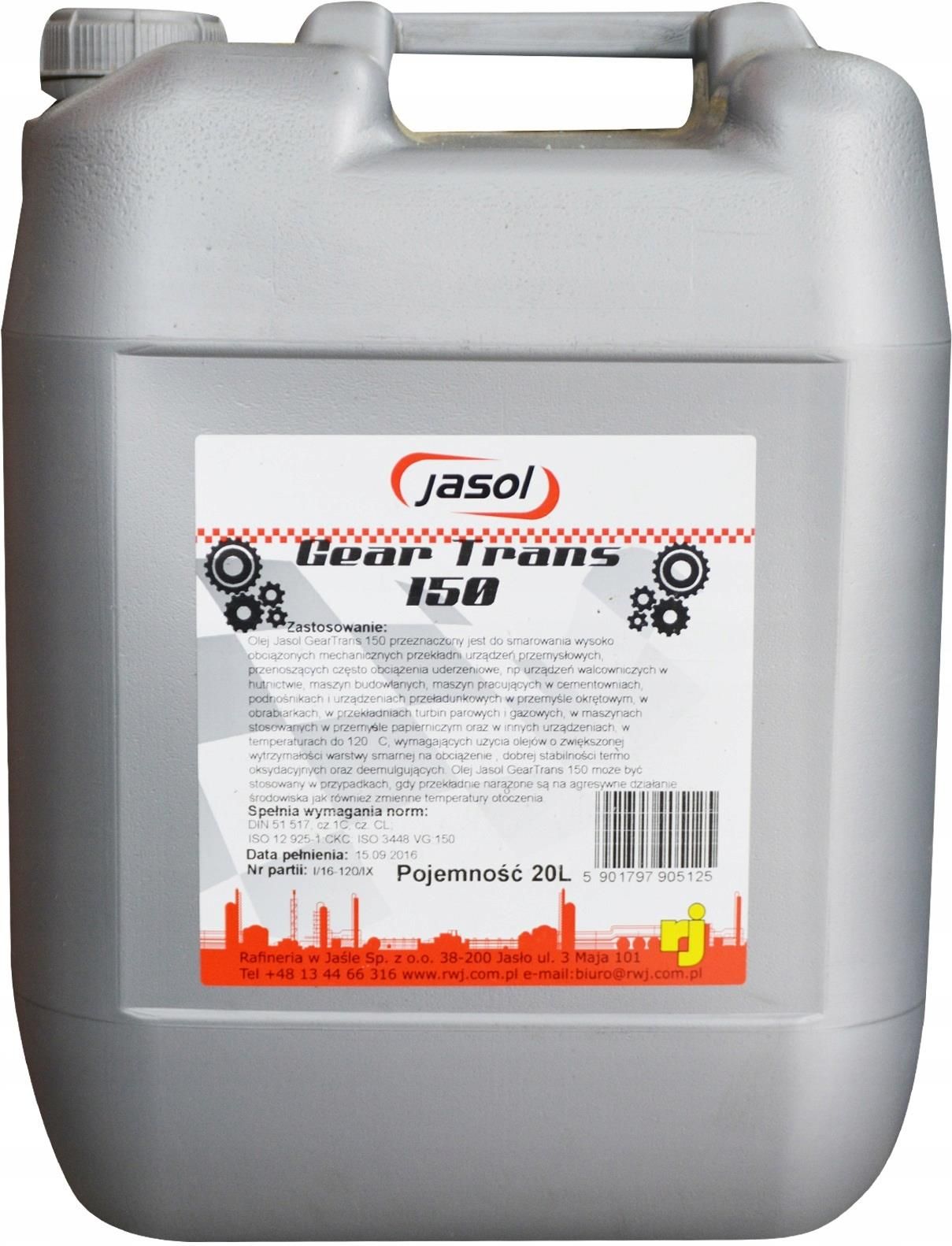 Jasol Olej Transol 150 20L - Opinie i ceny na Ceneo.pl