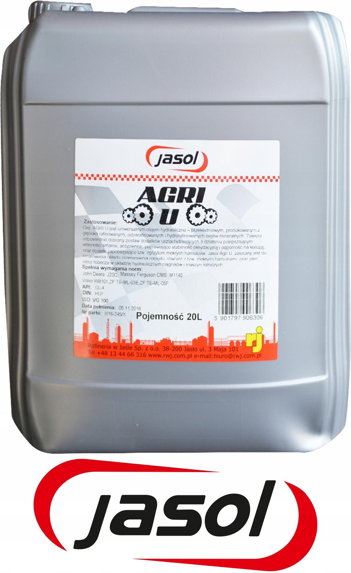 Jasol Olej Agrol Agri U - 20L - Opinie i ceny na Ceneo.pl