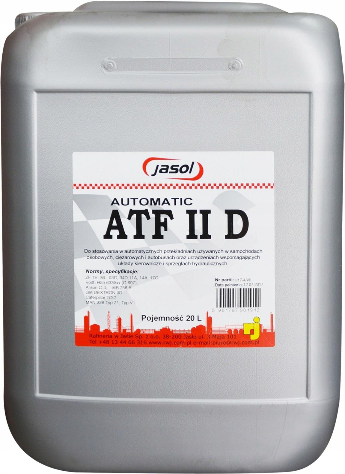 Jasol Olej Przekładniowy Automatic Atf 2D - 20L. - Opinie i ceny na Ceneo.pl