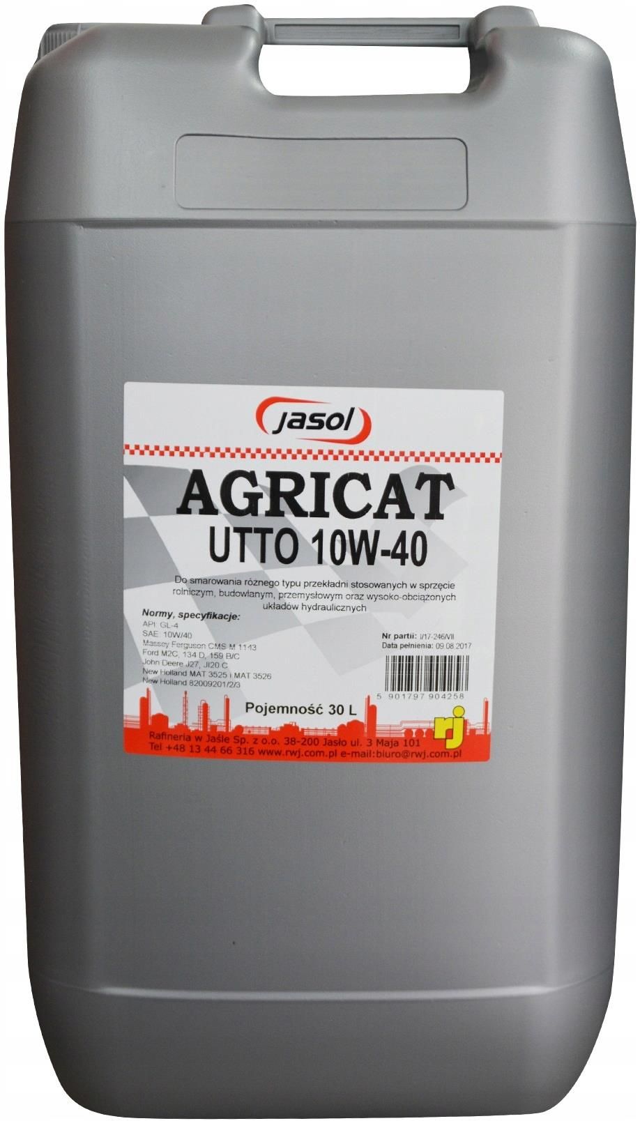 Jasol Olej Wielofunkcyjny Utto 10W40 30L - Opinie i ceny na Ceneo.pl