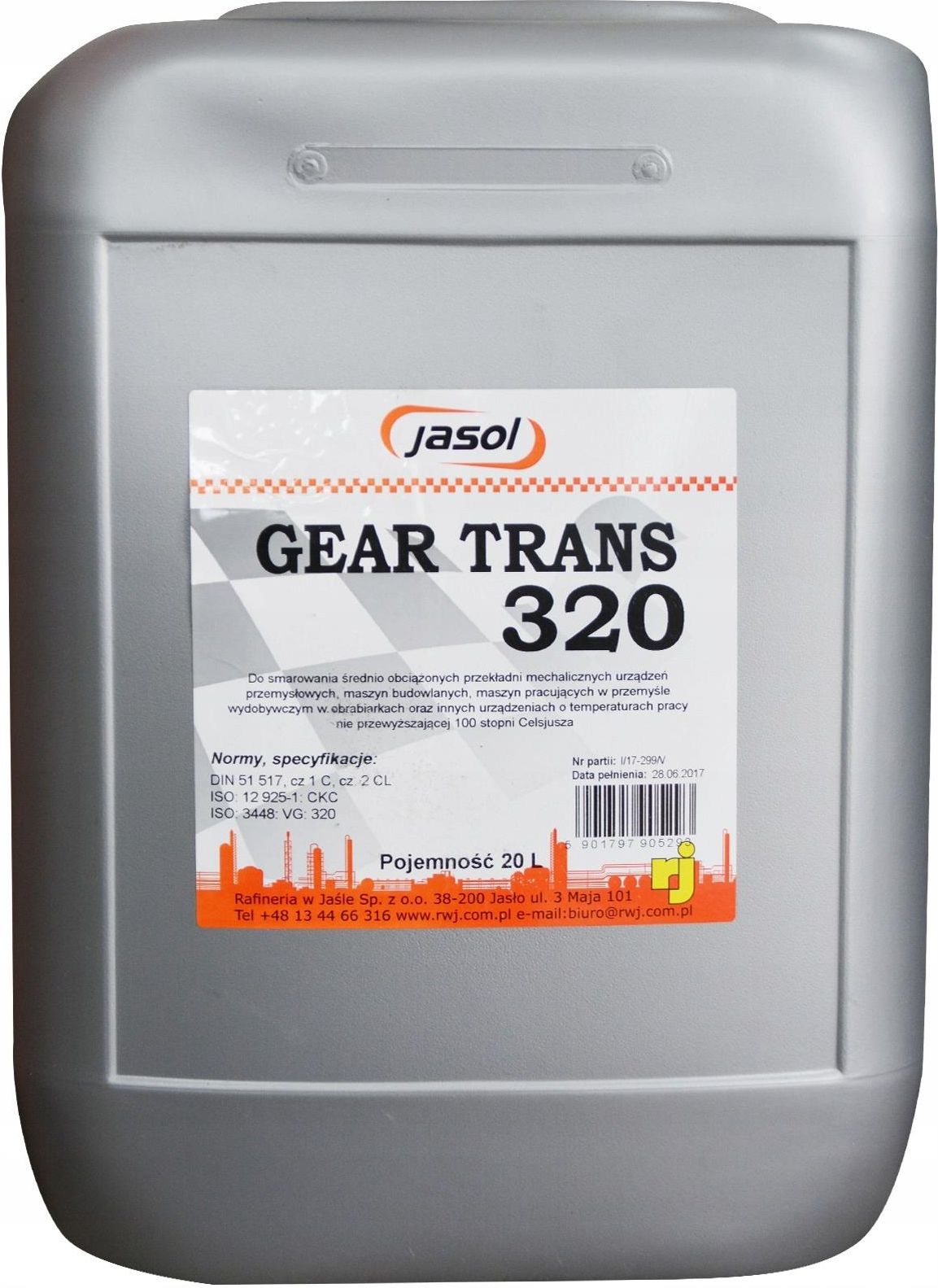 Jasol Olej Przekładniowy Iso Vg 320 - 20L - Opinie i ceny na Ceneo.pl