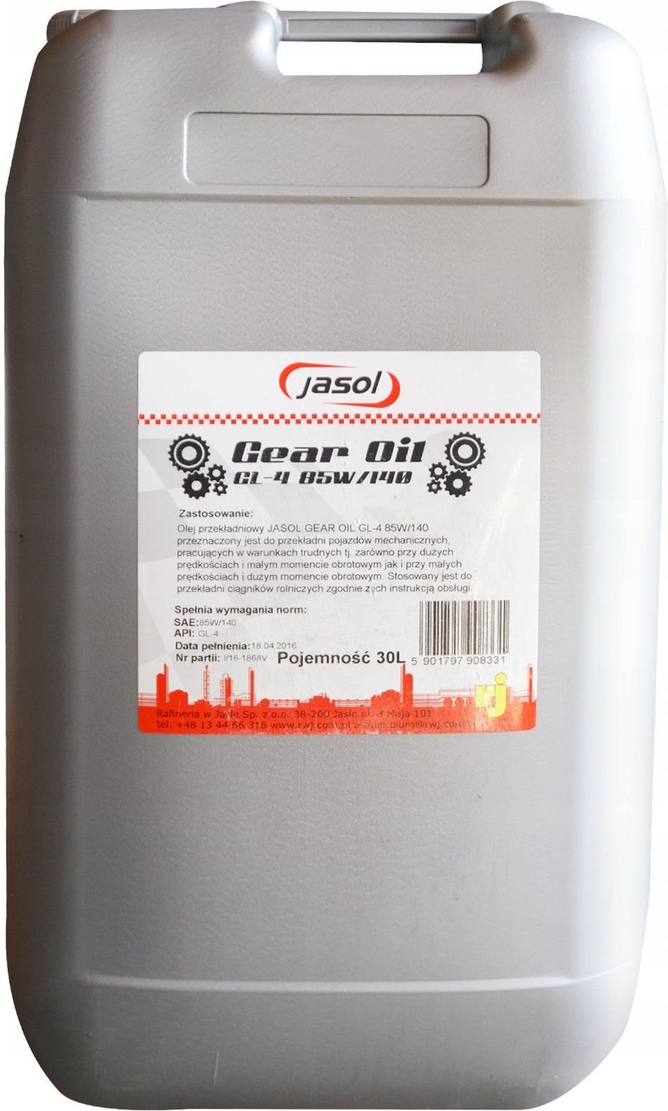 Jasol Olej Przekładniowy Gl-4 85W140 - 30L - Opinie i ceny na Ceneo.pl
