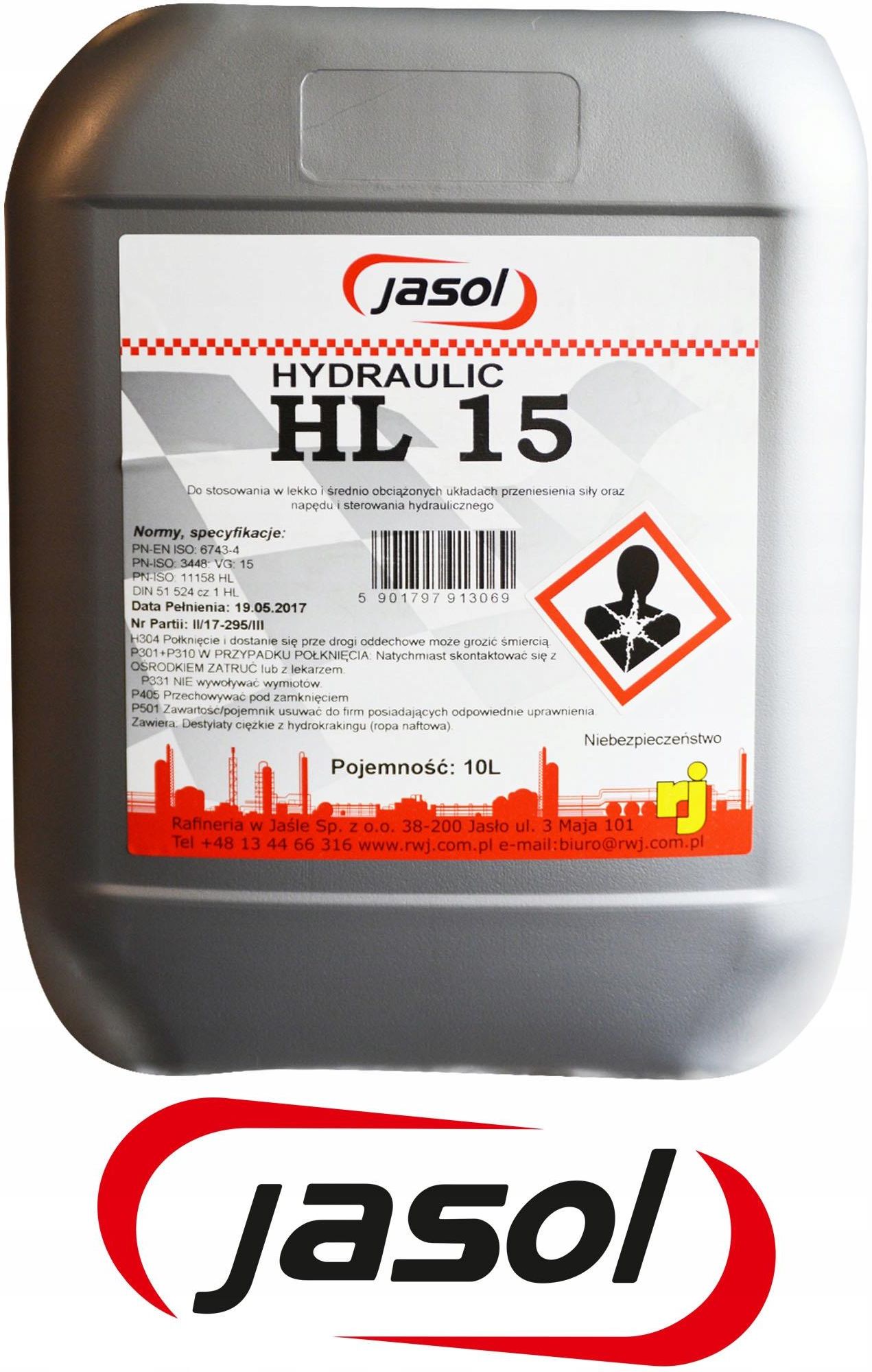 Jasol Olej Hydrauliczny Iso Vg 15 - 10L - Opinie i ceny na Ceneo.pl