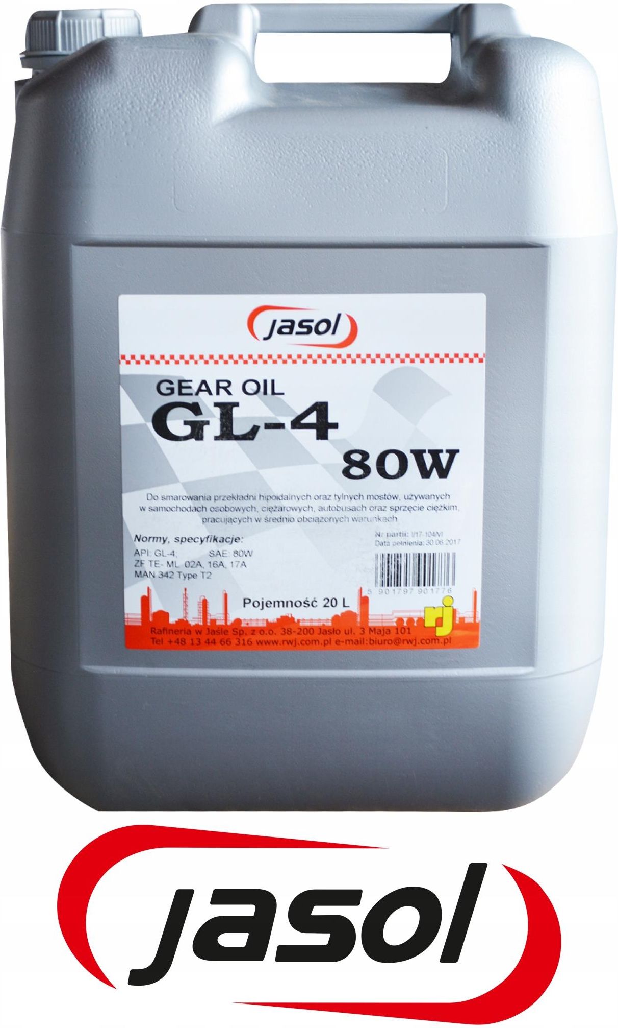 Jasol Olej Przekładniowy Gl-4 80W - 20L - Opinie i ceny na Ceneo.pl