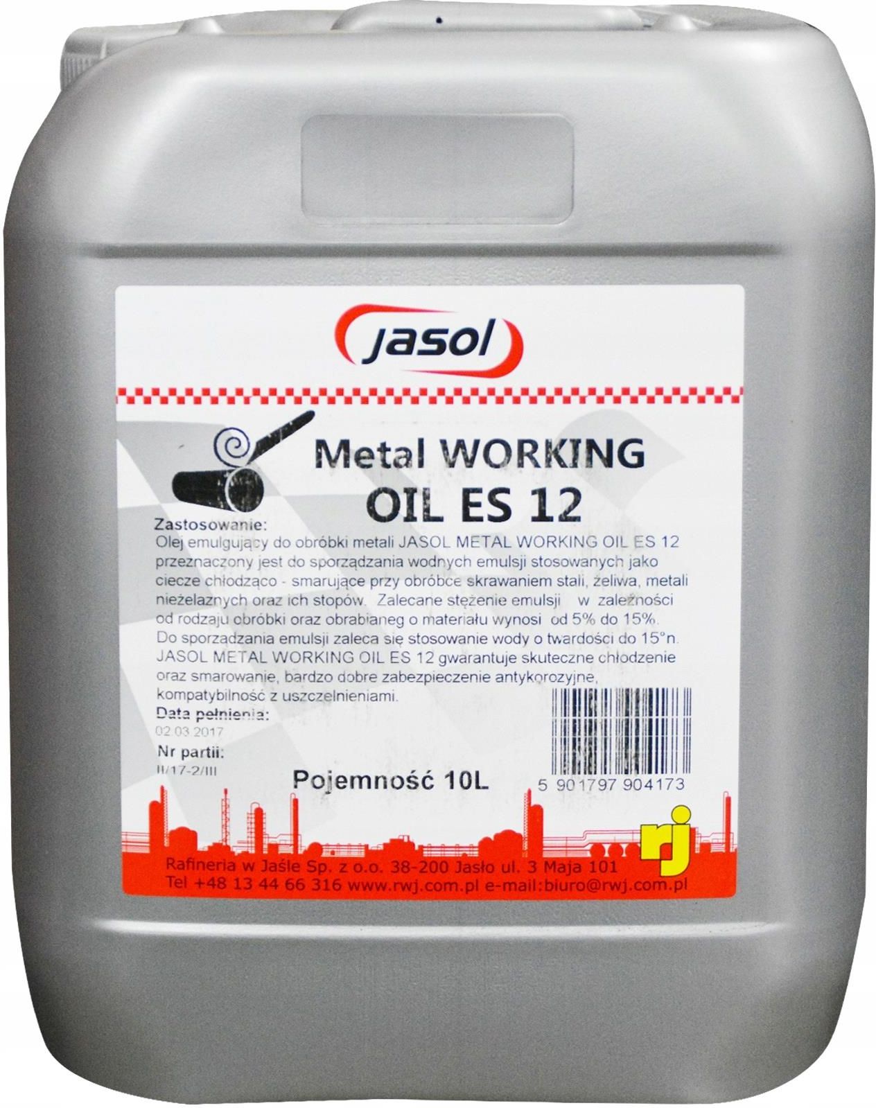 Jasol Emulgol Koncentrat Do Obróbki Es 12 - 10L - Opinie i ceny na Ceneo.pl