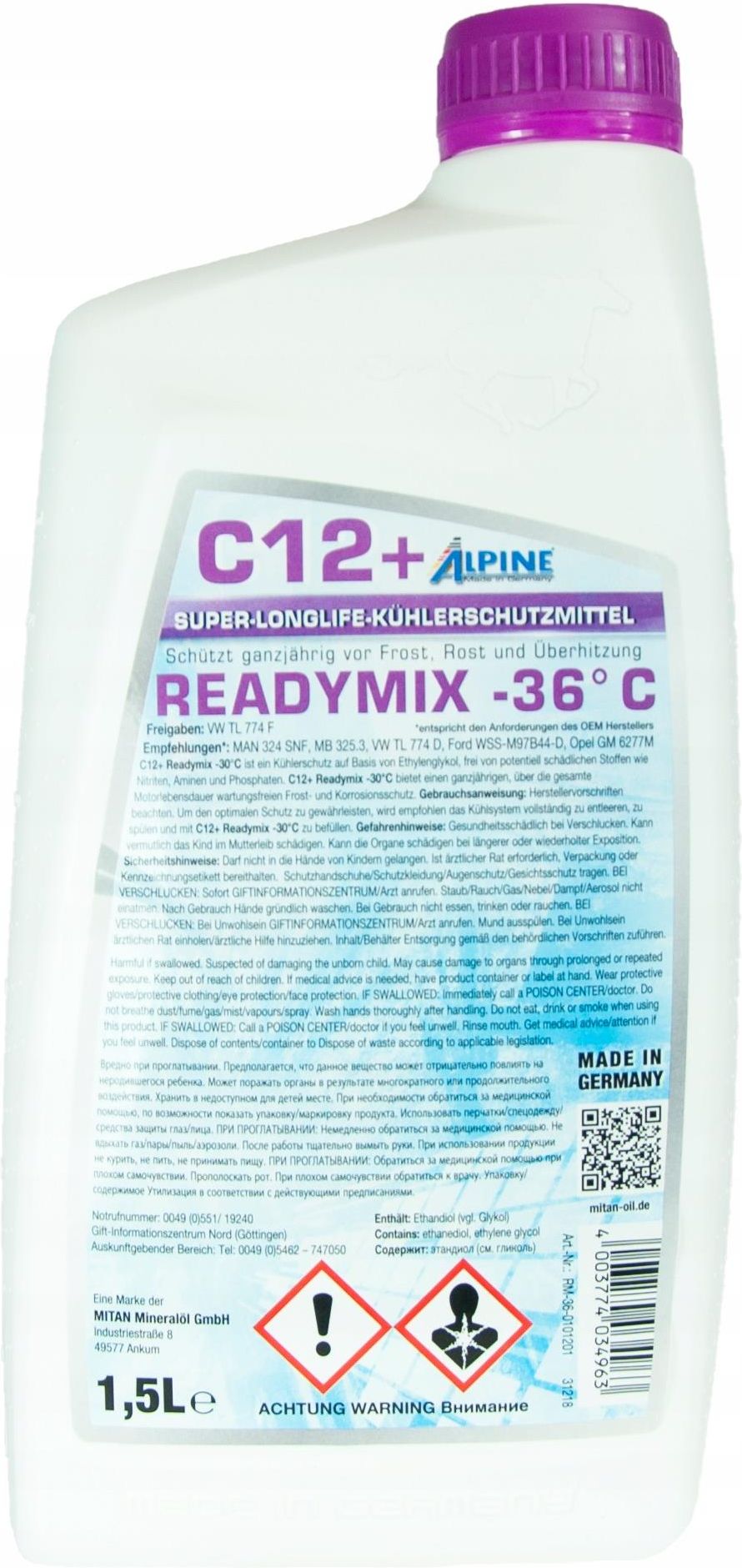 Alpine Płyn Chłodniczy 1,5L C12+ -36C Made - Opinie i ceny na Ceneo.pl