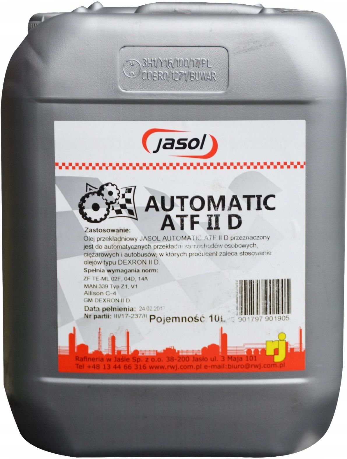 Jasol Olej Przekładniowy Automatic Atf 2D - 10L. - Opinie i ceny na ...