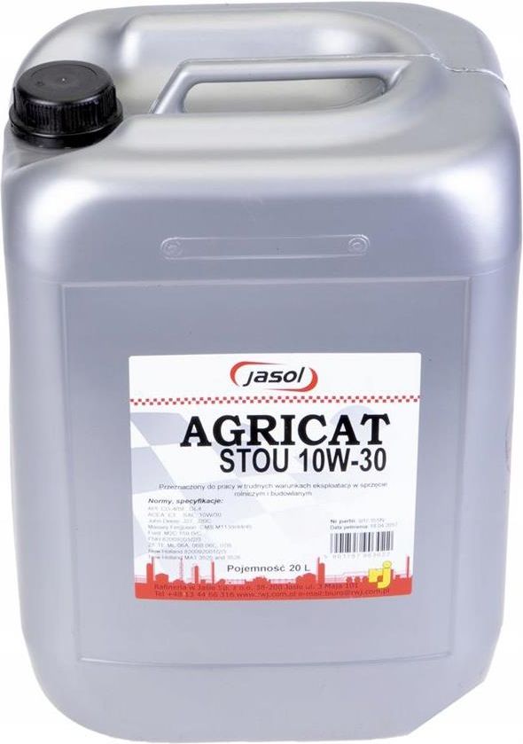 Jasol Olej Wielofunkcyjny Agricat Stou 10W30 20L - Opinie i ceny na Ceneo.pl
