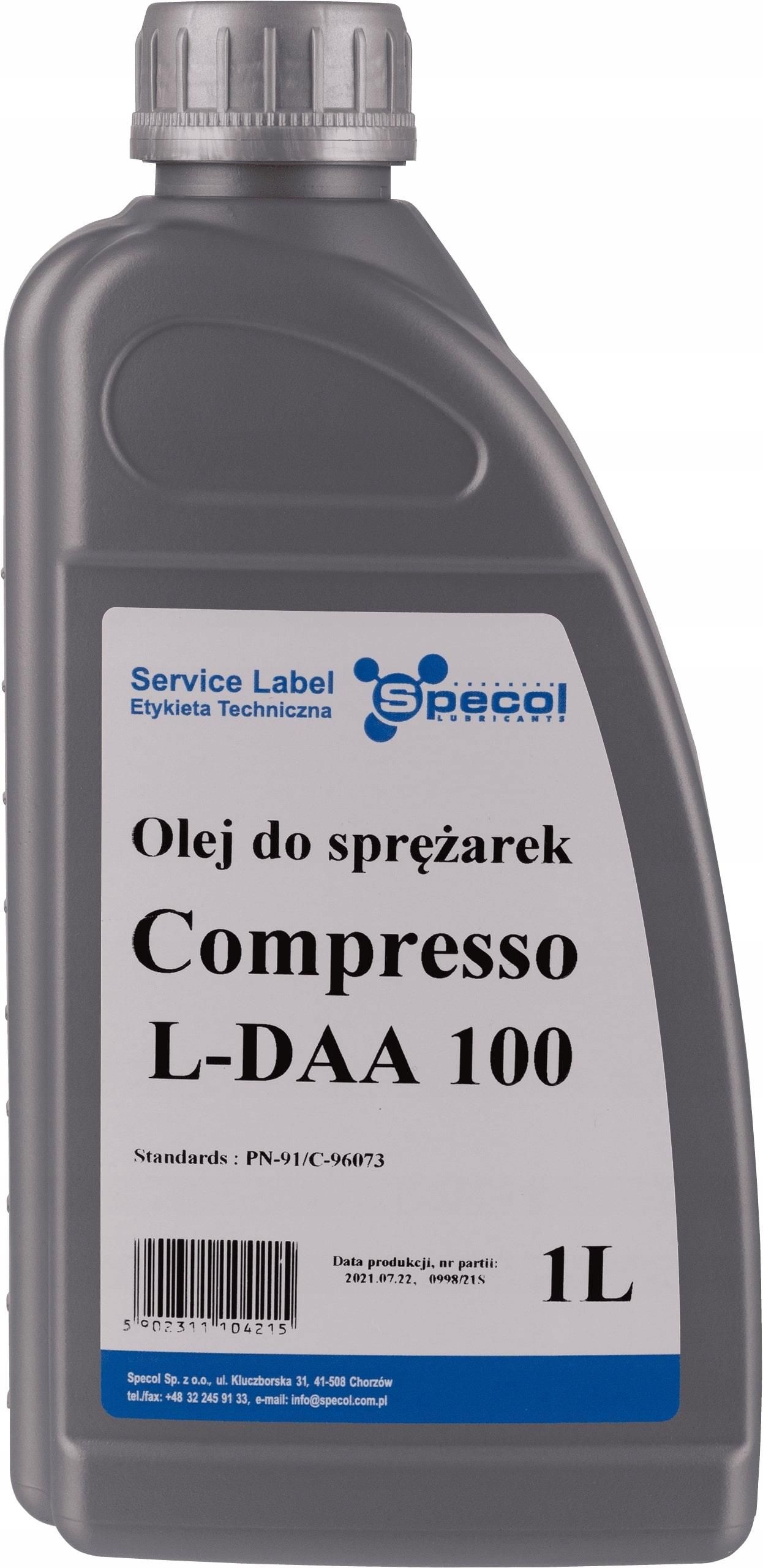 Specol Olej Do Sprężarek Compressol-Daa 100 1L - Opinie i ceny na Ceneo.pl