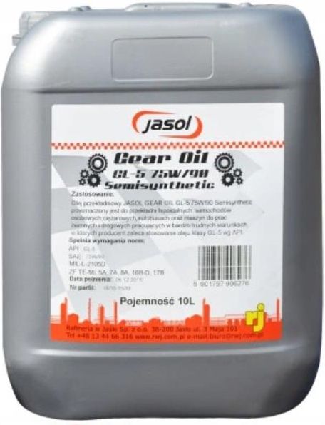Jasol Gear Oil Gl-5 75W90 Olej Przekladniowy 10L - Opinie i ceny na Ceneo.pl