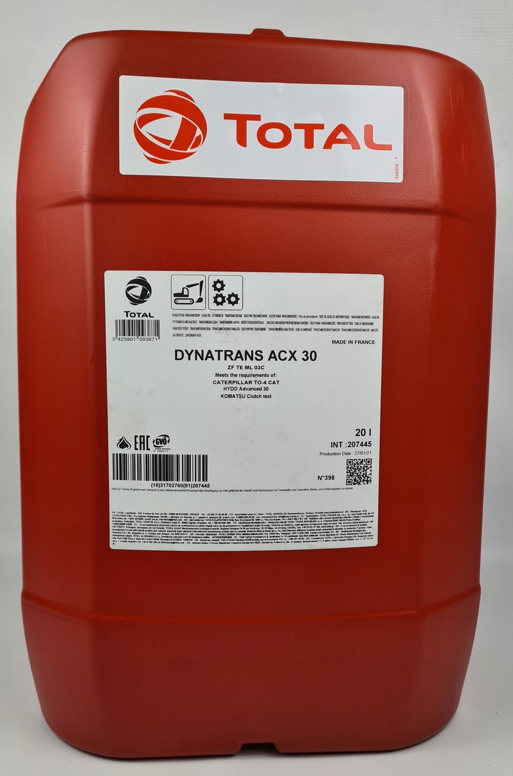 Total Olej Hydrauliczny Dynatrans Acx 10W 20L - Opinie i ceny na Ceneo.pl