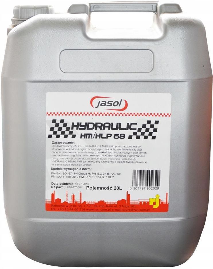 Jasol Olej Hydrauliczny Hlp 68 20L - Opinie i ceny na Ceneo.pl