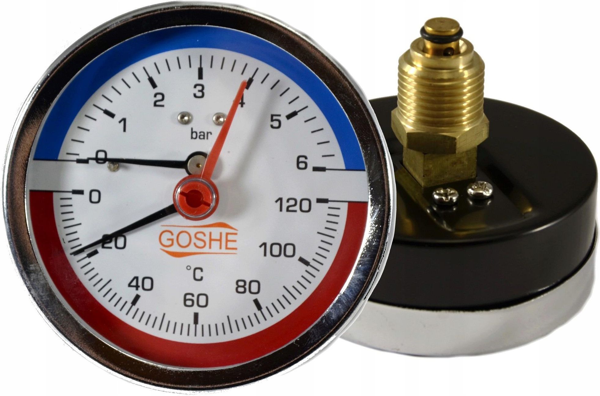 Goshe Termomanometr 80Mm 120 C 6 Bar Tył 705353 - opinie i ceny na Ceneo.pl