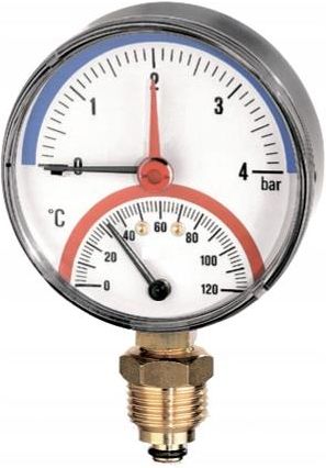 Watts Termomanometr M-80 4 Bar 120St 1/2 10025526 - opinie i ceny na Ceneo.pl