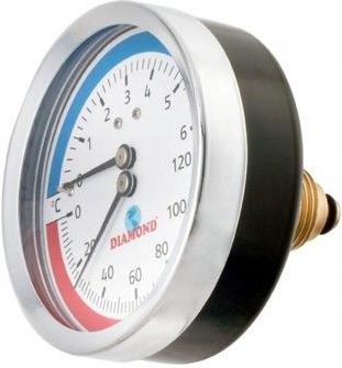 Diamond Termomanometr 80 1/2 6Bar 120'C Tył ART420P80120 - opinie i ceny na Ceneo.pl