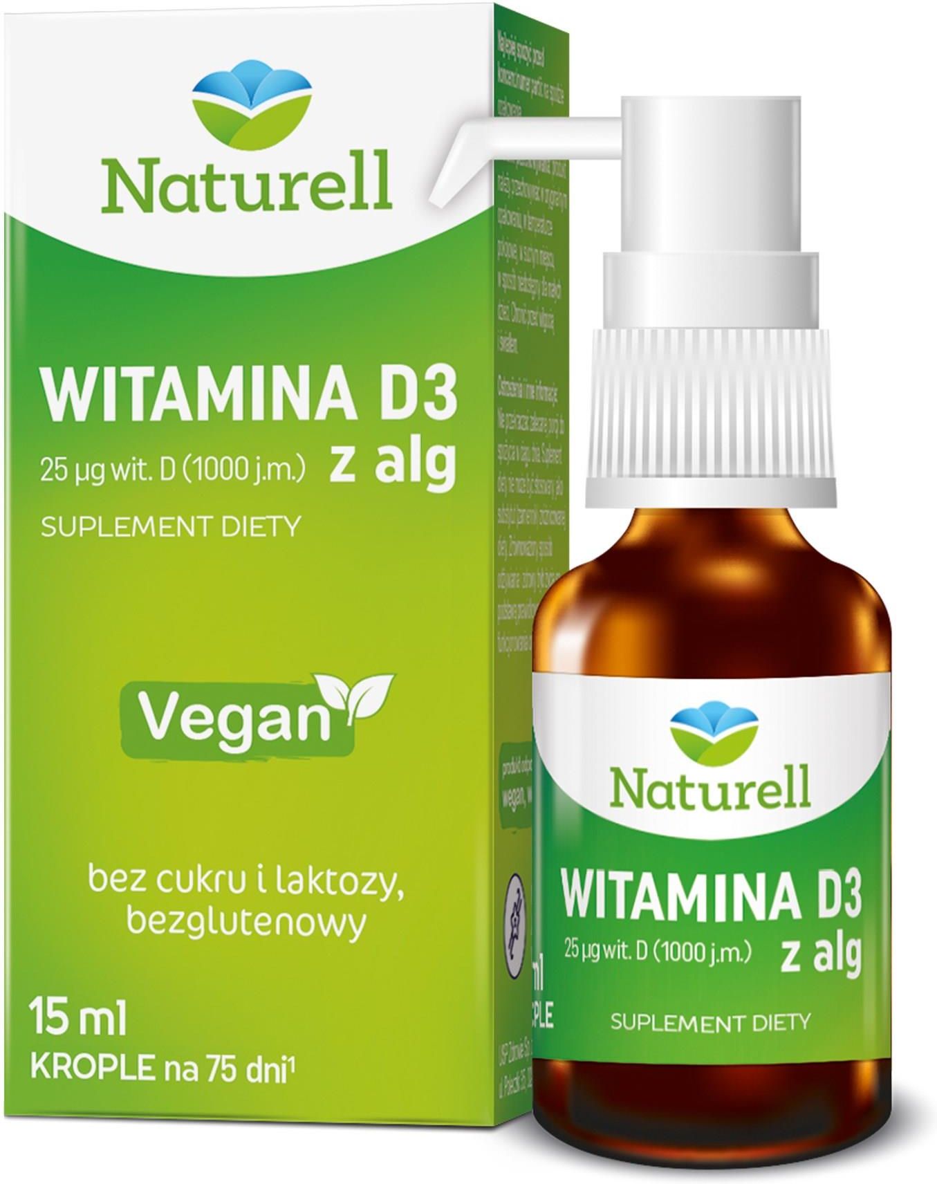 NATURELL Witamina D3 z alg krople 15 ml - Opinie i ceny na Ceneo.pl