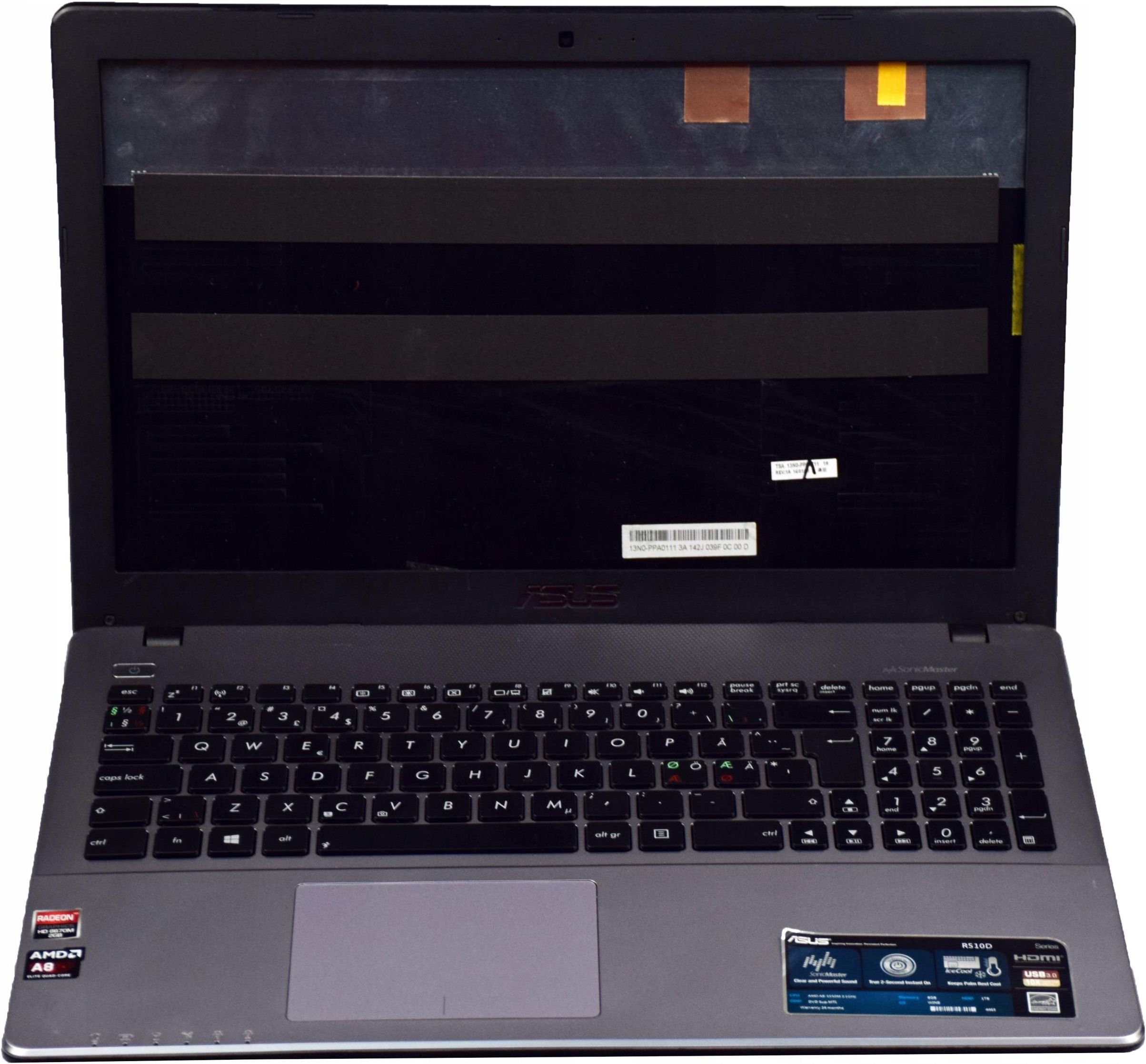 Podzespoły do laptopa ASUS R510D R510DP OBUDOWA KADŁUBEK PALMREST KLAPA ...