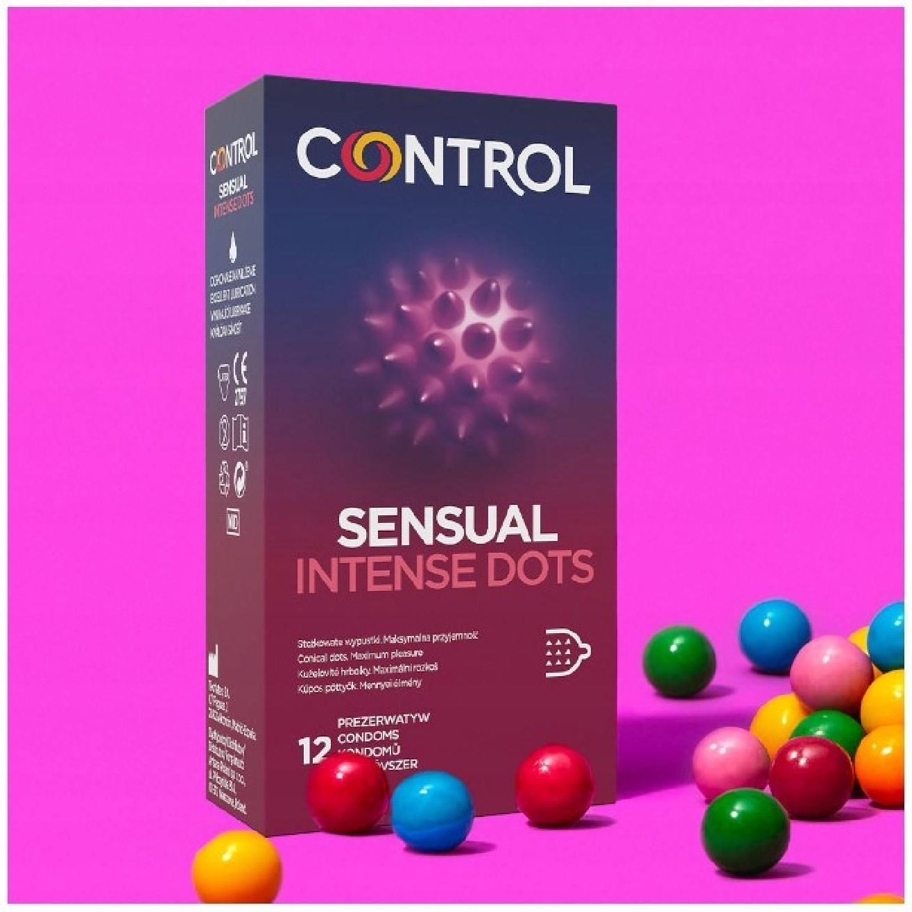 CONTROL SENSUAL INTENSE DOTS 12 szt. prezerwatywy z dodatkową ...