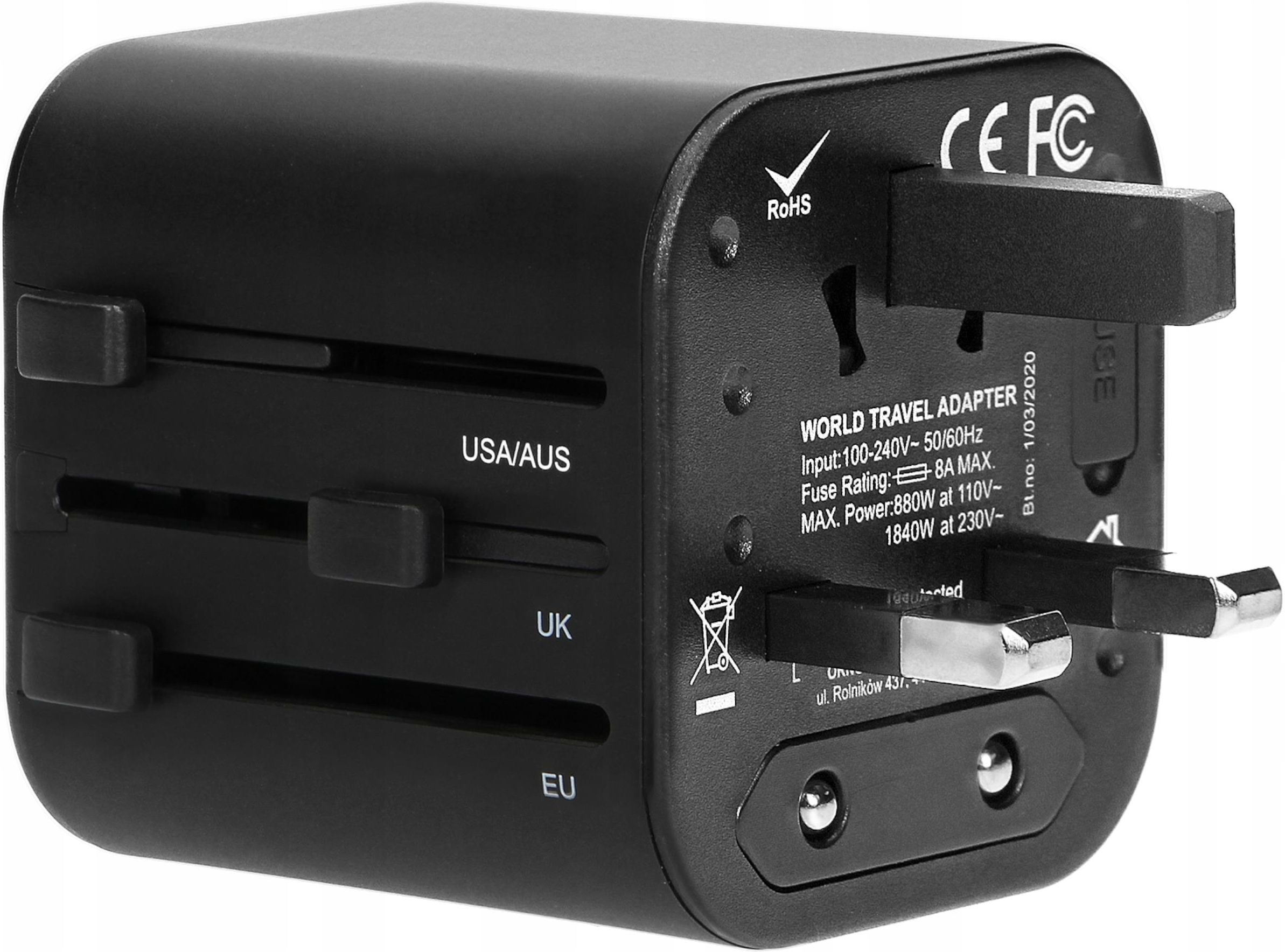 Orno Adapter Podróżny Uniwersalny Eu Uk Us 200 Krajów Ta1 (Ta1) - Opinie i ceny na Ceneo.pl